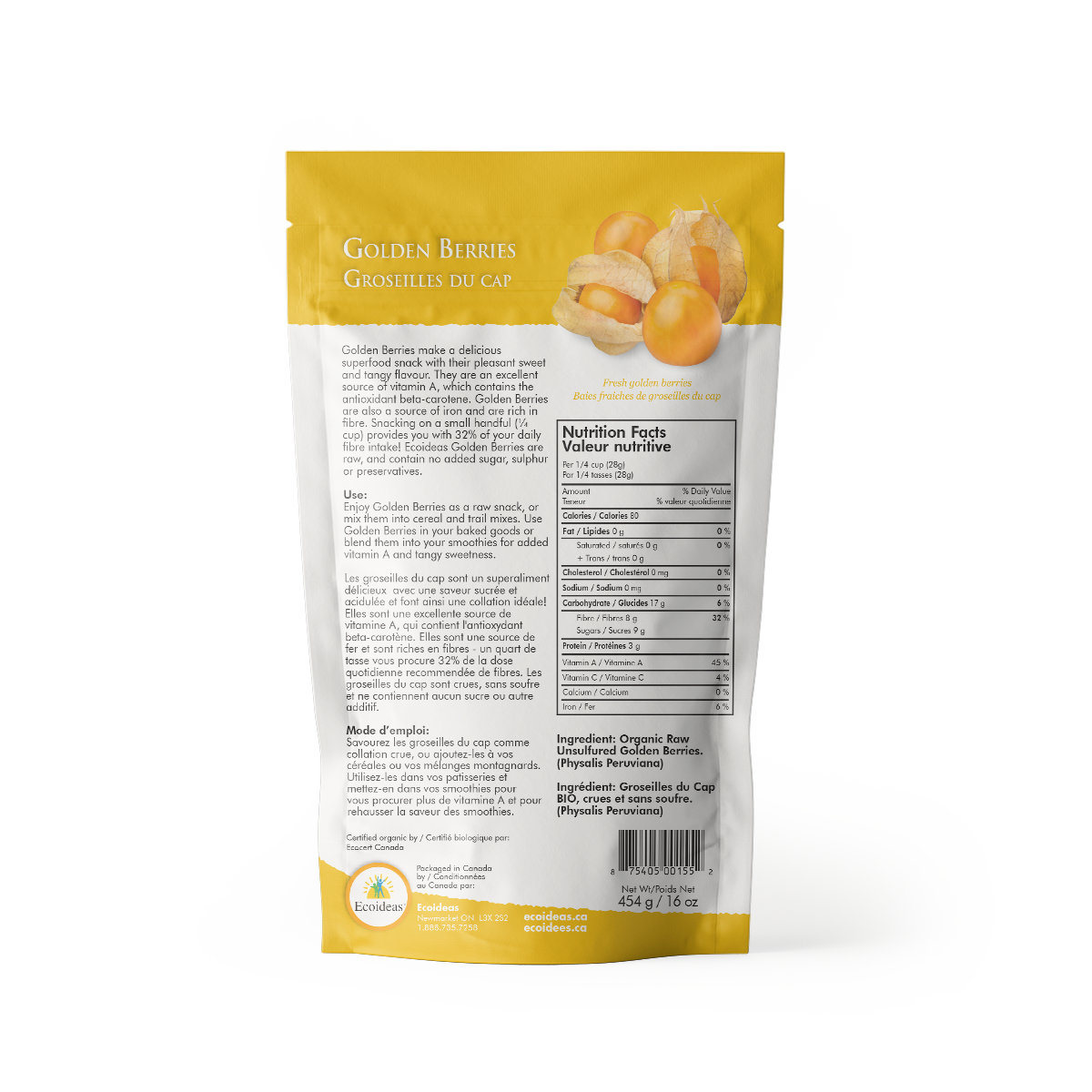 Meesoo. Ecoideas - Organic Golden Inca Berries 454g