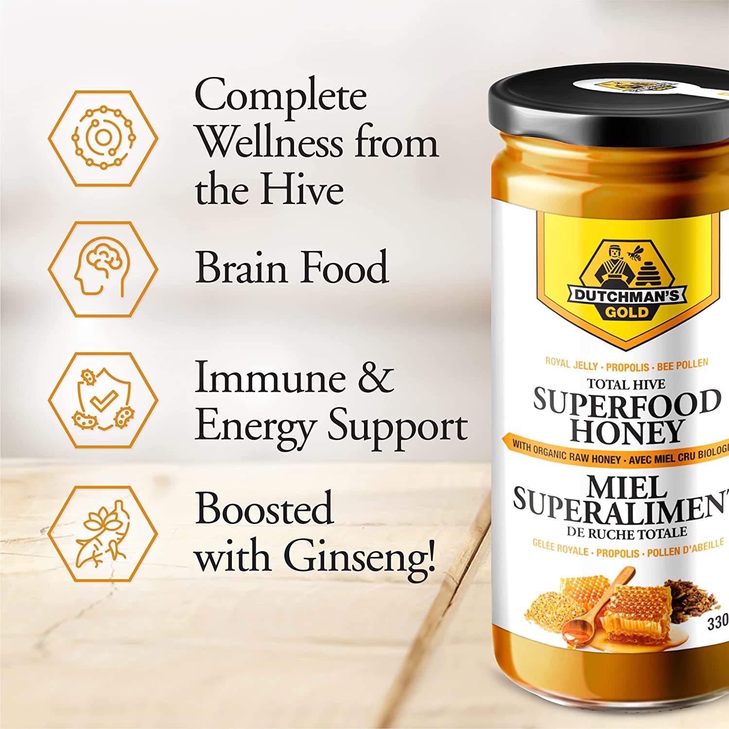 Meesoo. Dutchman's Gold - Total Hive Superfood Honey 330g