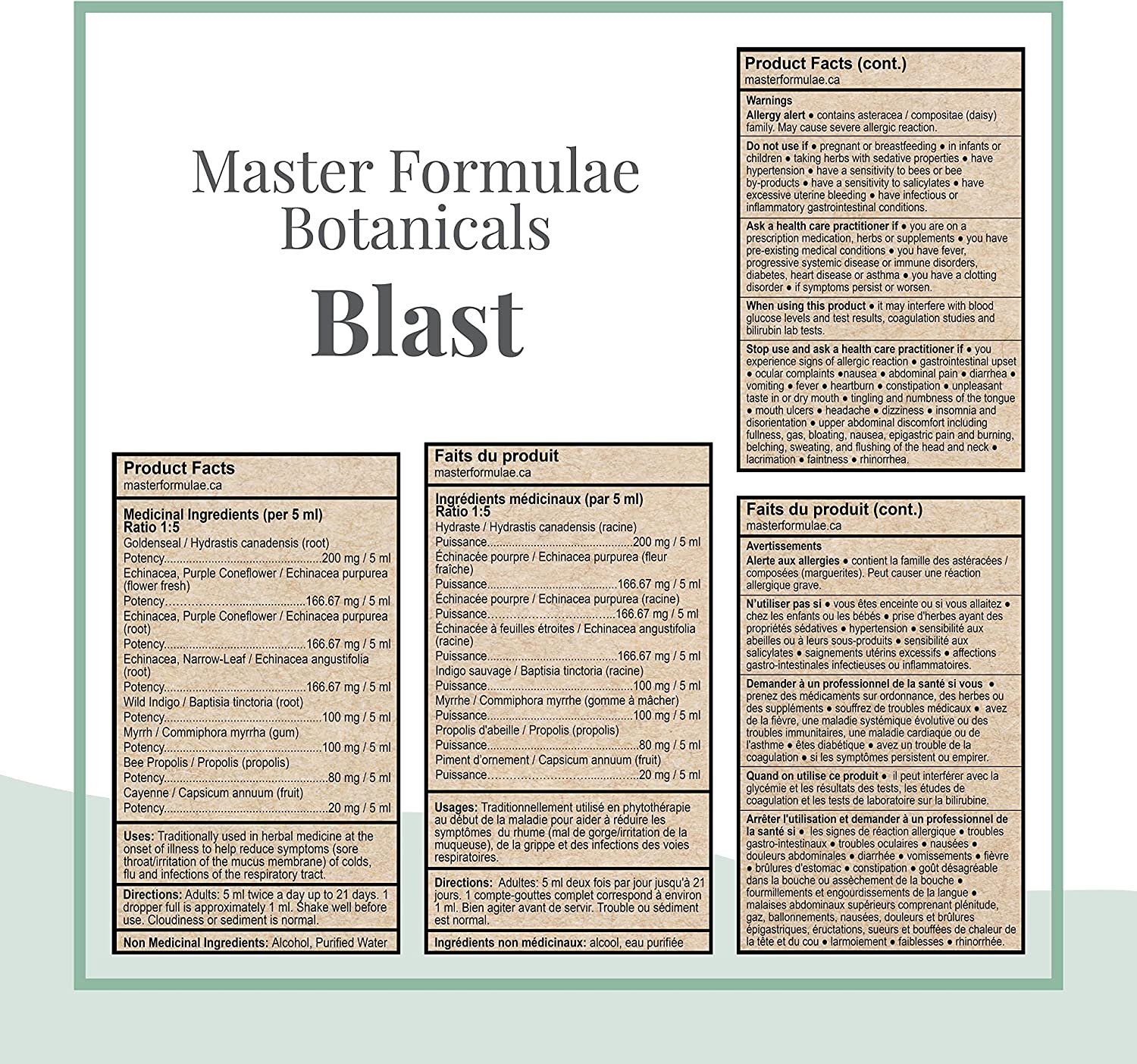 Meesoo. Master Formulae - Blast - Cold & Flu Tincture 100ml