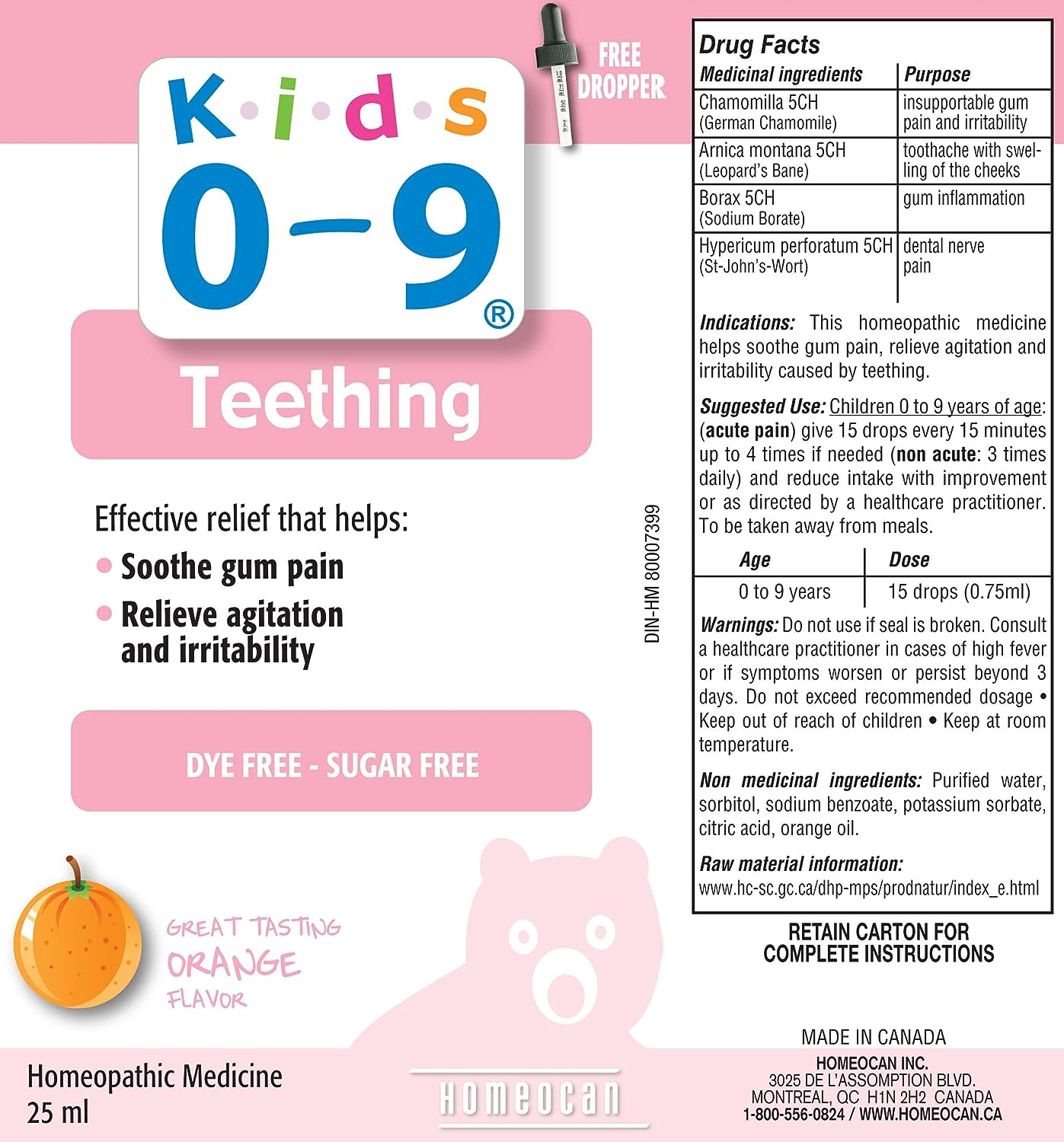 Meesoo. Kids 0-9 - Teething Oral Solution, Orange - 25ml